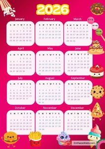 Cute 2026 Calendar Printables | EntheosWeb