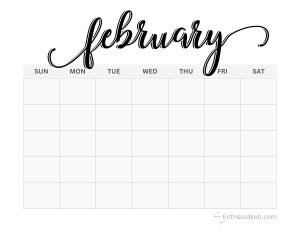 Blank Monthly Calendars Horizontal | EntheosWeb