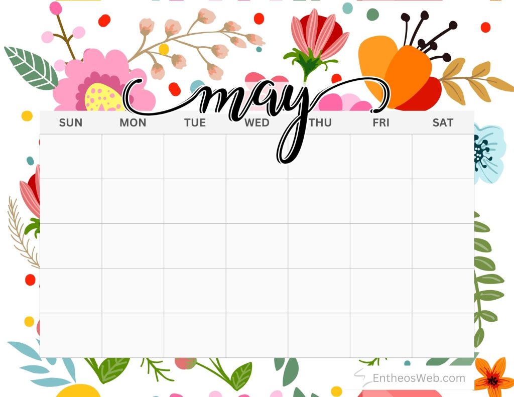 Floral Printable 2025 Calendar | EntheosWeb