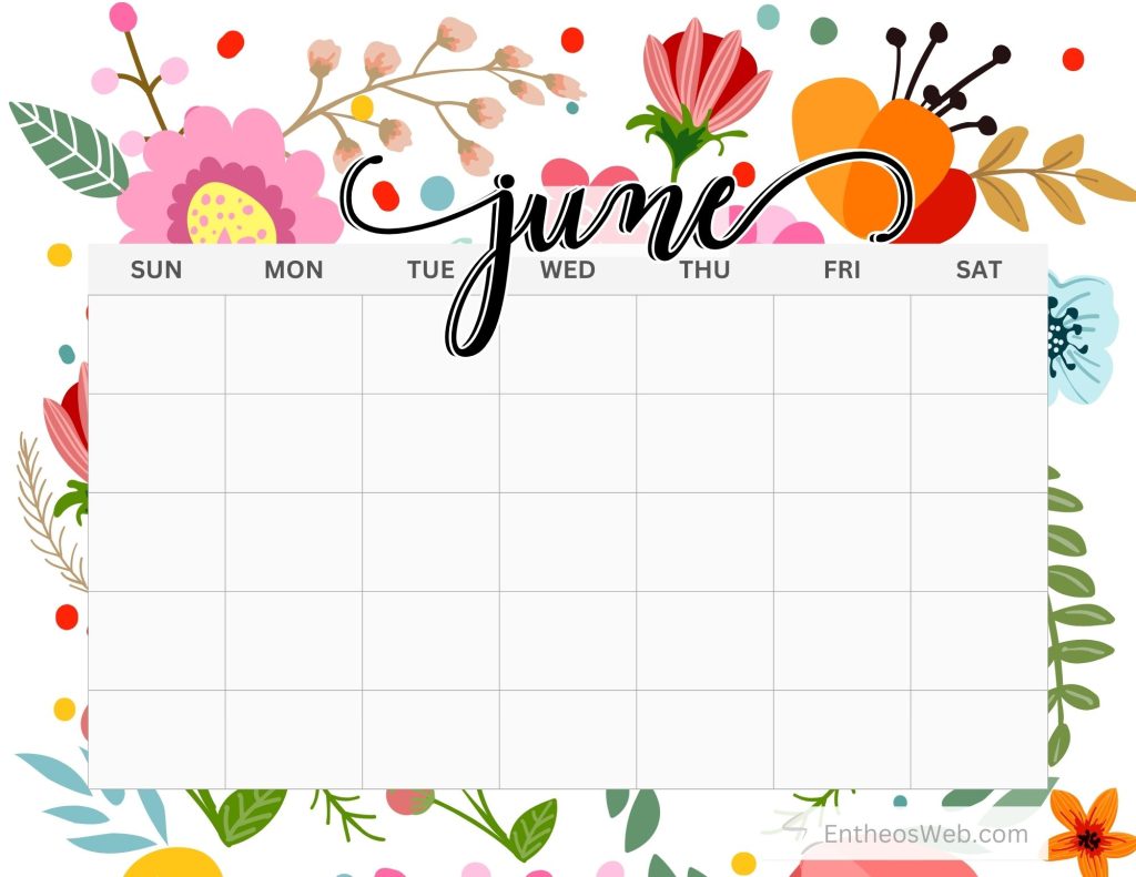 Floral Printable 2025 Calendar | EntheosWeb