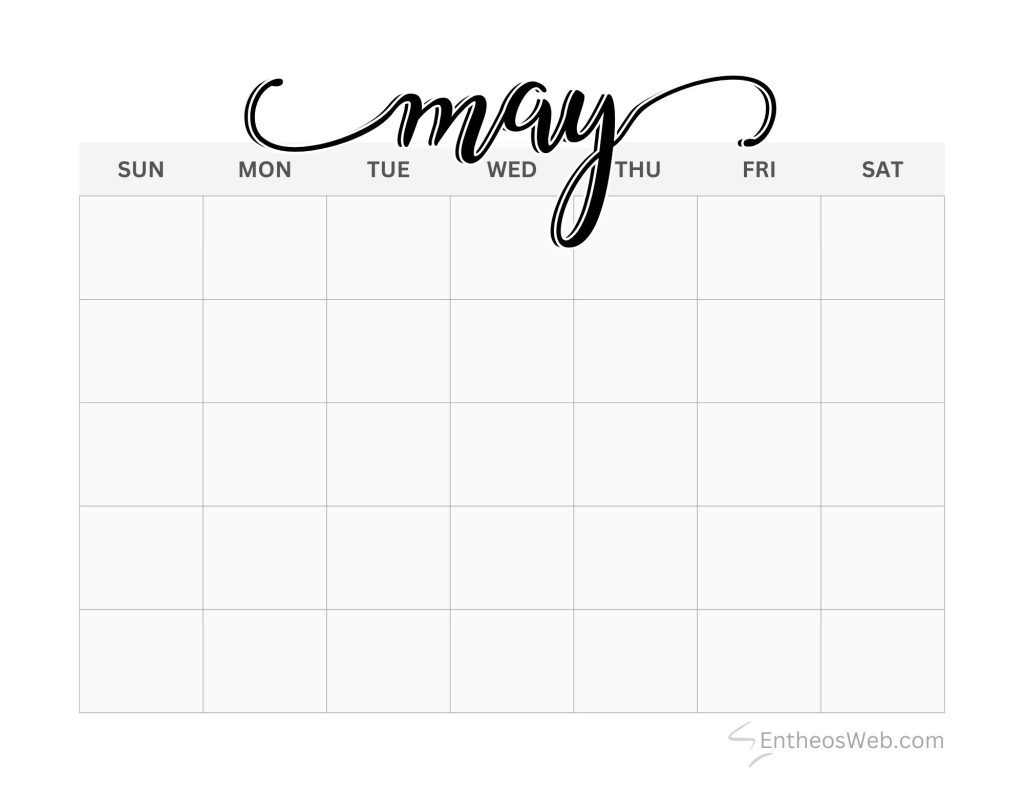 Blank Monthly Calendars Horizontal | EntheosWeb