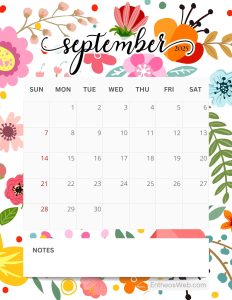 Free Printable September Calendars for 2025 – Vertical Designs | EntheosWeb