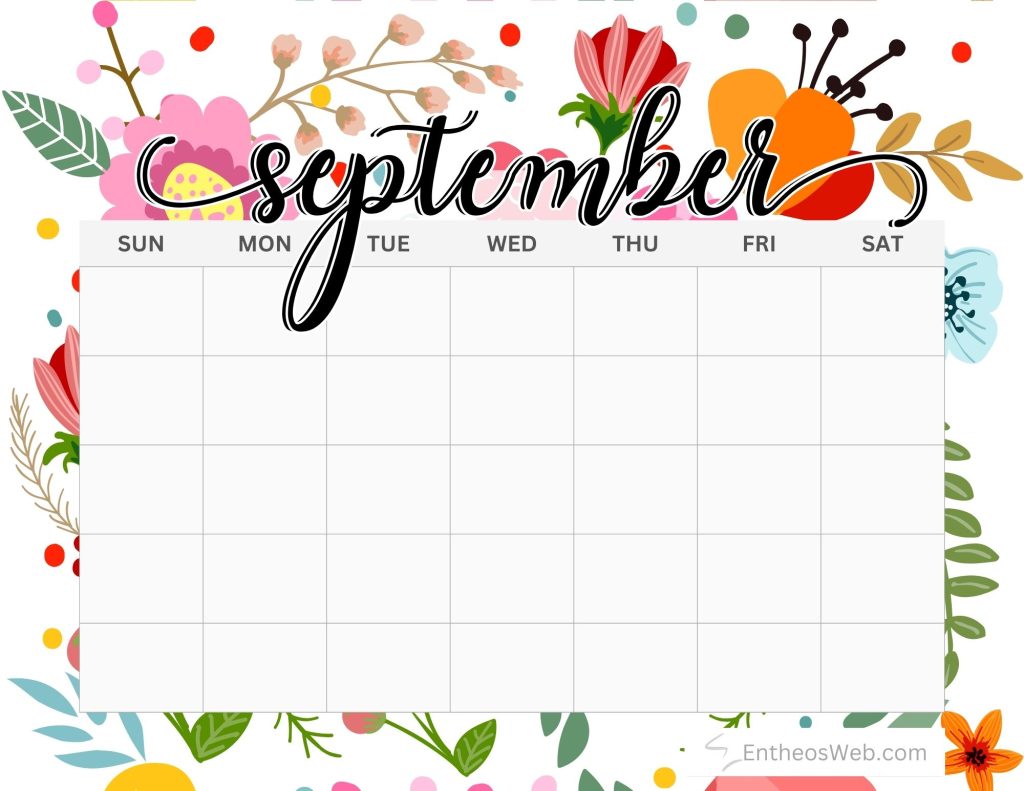 Blank Monthly Calendars Horizontal | EntheosWeb