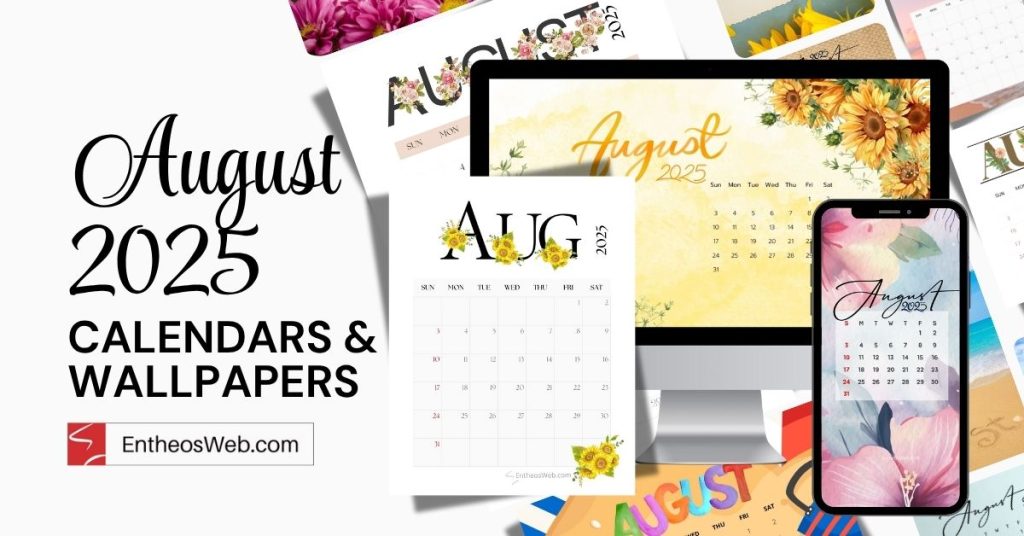 August 2025 Calendar Printables & Wallpapers » EntheosWeb