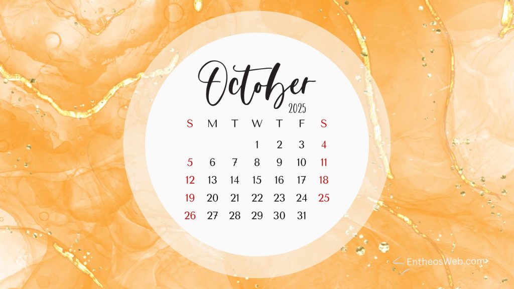 October 2024 Calendar Desktop Wallpaper Backgrounds & Screensavers | EntheosWeb