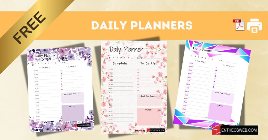 Daily Planner Printables | EntheosWeb