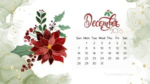 December 2025 Calendar Desktop Wallpaper & Screensaver | EntheosWeb