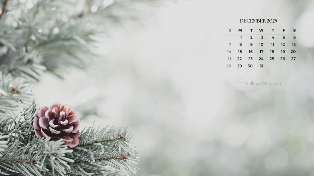 December 2025 Calendar Desktop Wallpaper & Screensaver | EntheosWeb