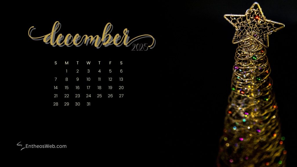 December 2025 Calendar Desktop Wallpaper & Screensaver | EntheosWeb
