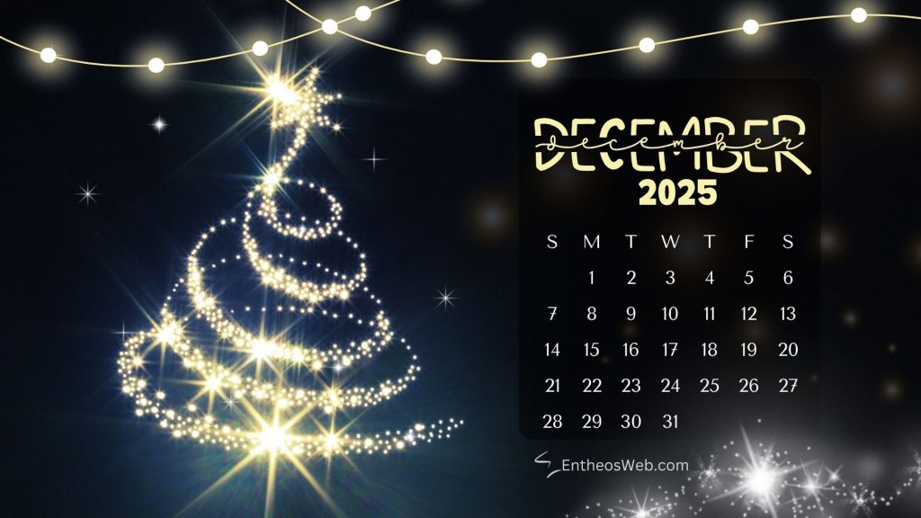 December 2025 Calendar Desktop Wallpaper & Screensaver | EntheosWeb