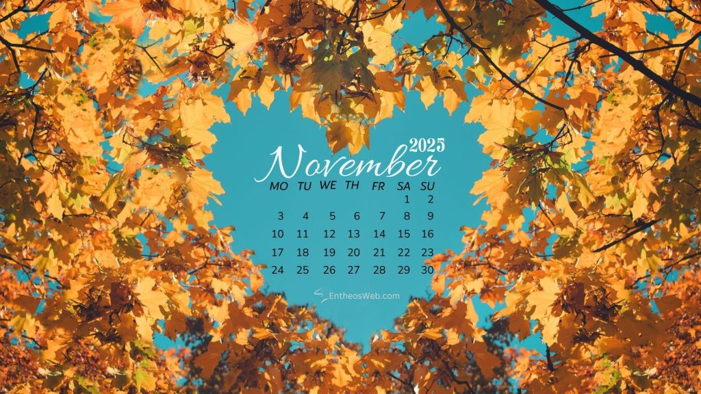 November 2025 Calendar Desktop Wallpaper Backgrounds | EntheosWeb