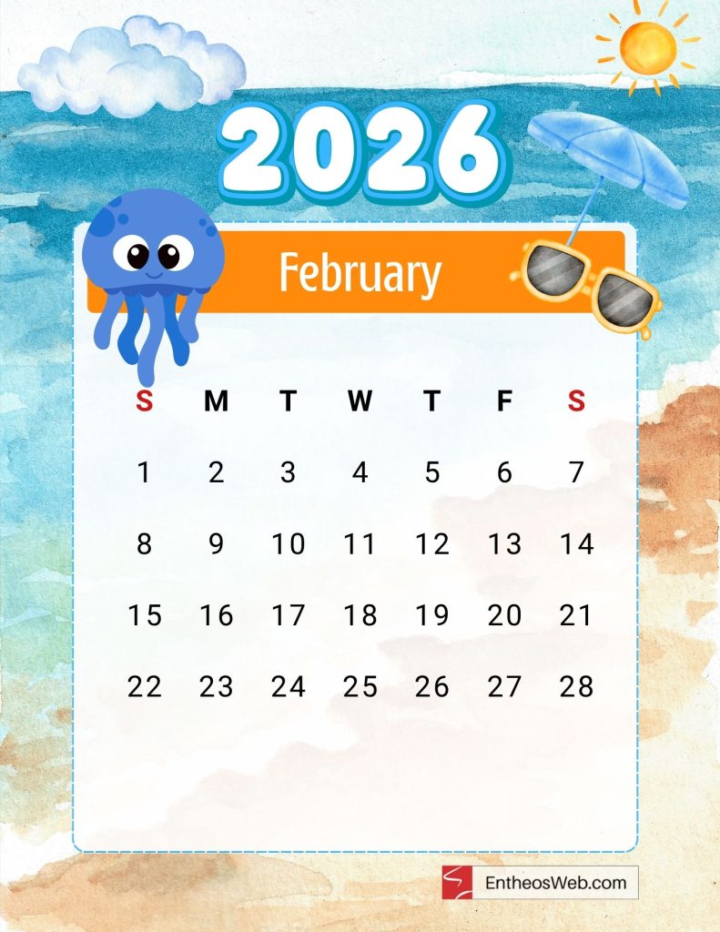 2026 Free Printable Calendar with Ocean Theme – Download Now | EntheosWeb