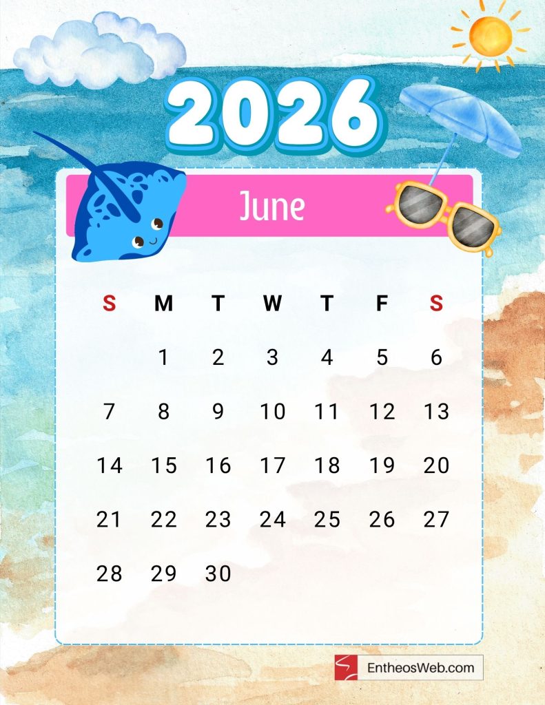 June 2026 Calendar Printables | EntheosWeb