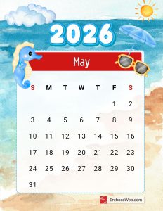 2026 Free Printable Calendar with Ocean Theme – Download Now | EntheosWeb