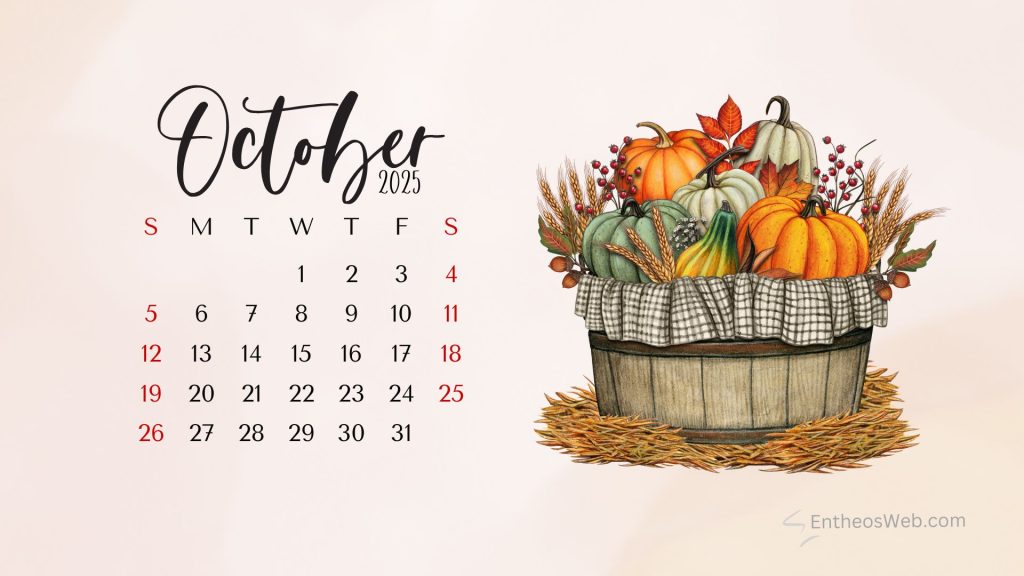 October Calendar Desktop Wallpaper Backgrounds | EntheosWeb