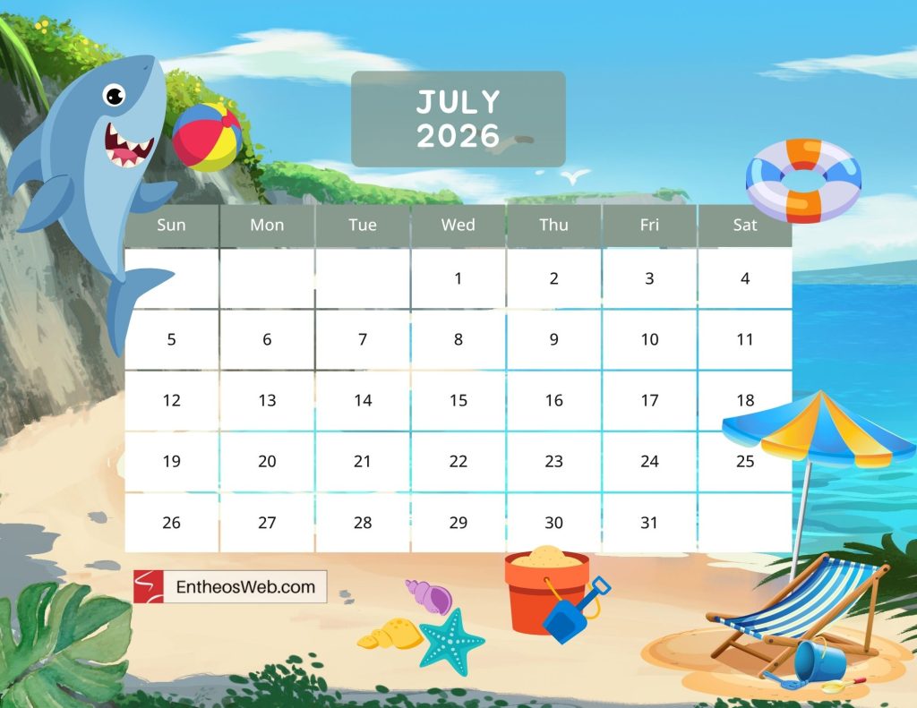 Free Printable July 2026 Calendars | EntheosWeb