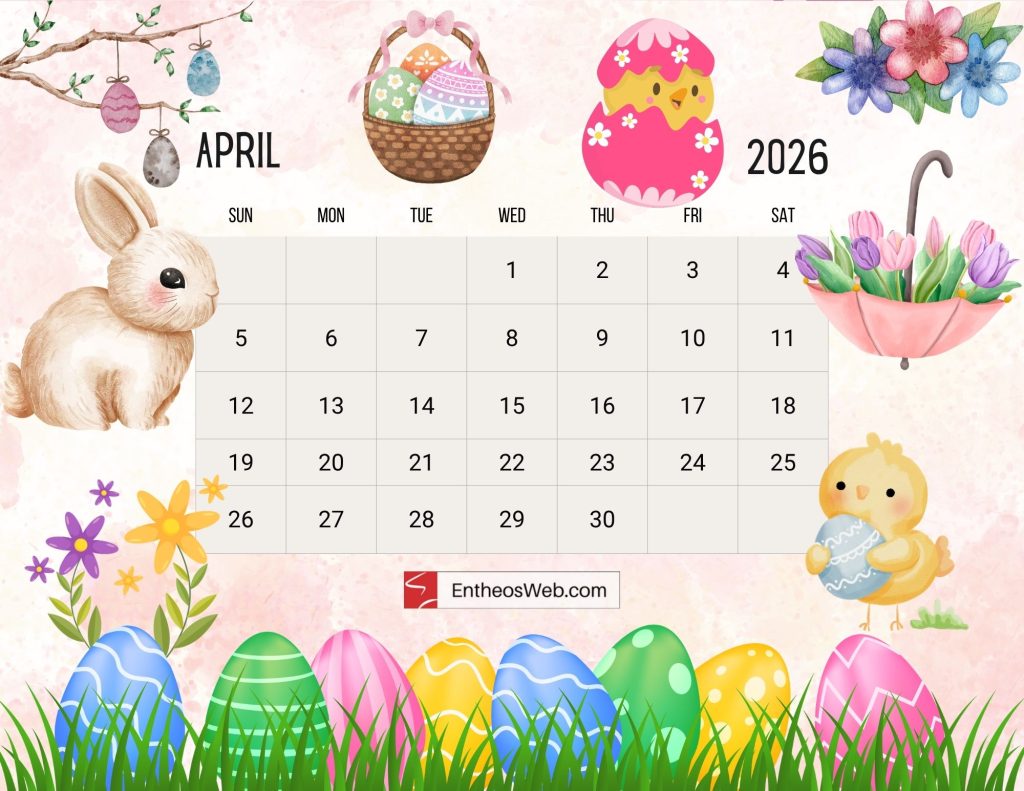 Easter Calendar Designs for April 2026 | EntheosWeb