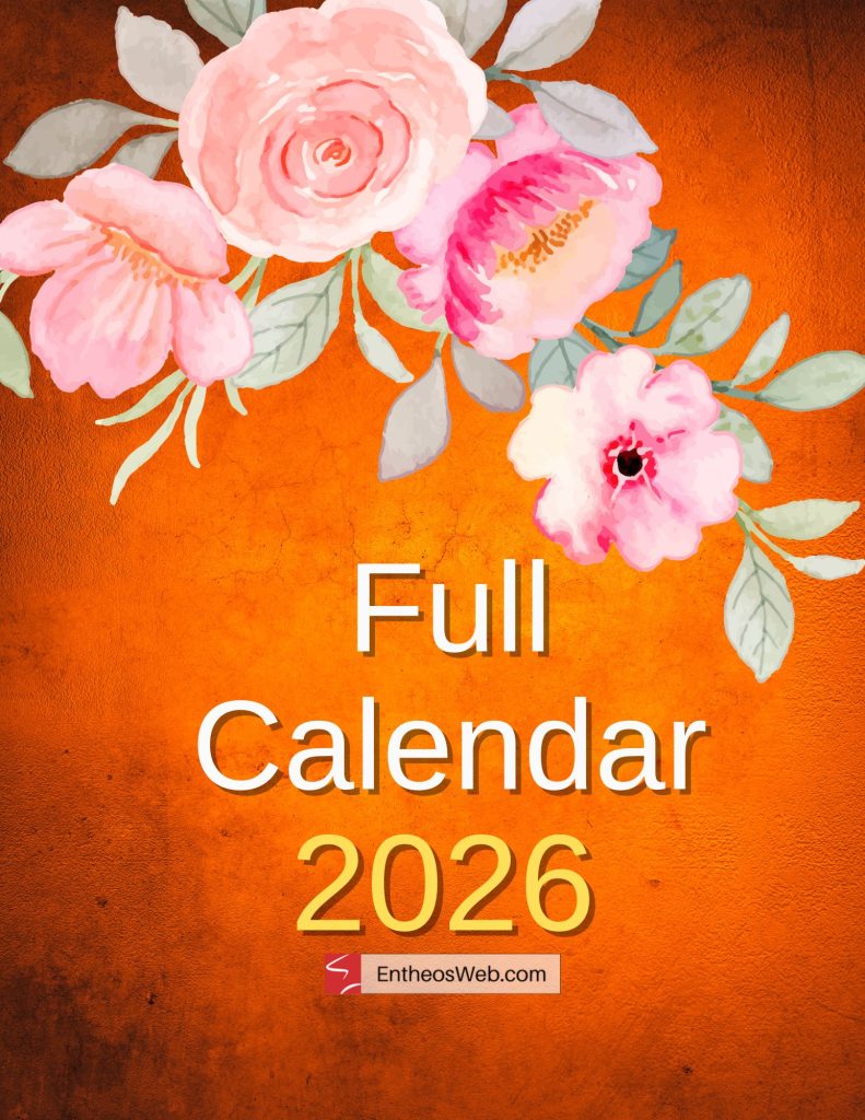 Printable 2026 Calendar – Beautiful Watercolor Floral Design | EntheosWeb