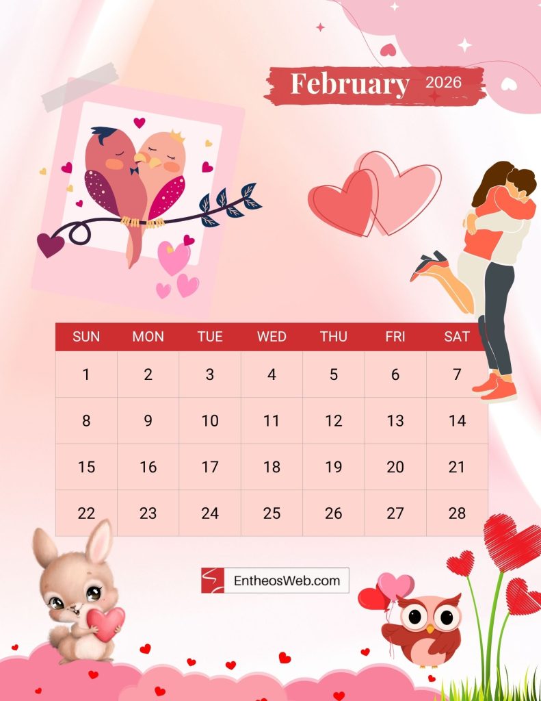 February 2026 Calendar Printables | EntheosWeb