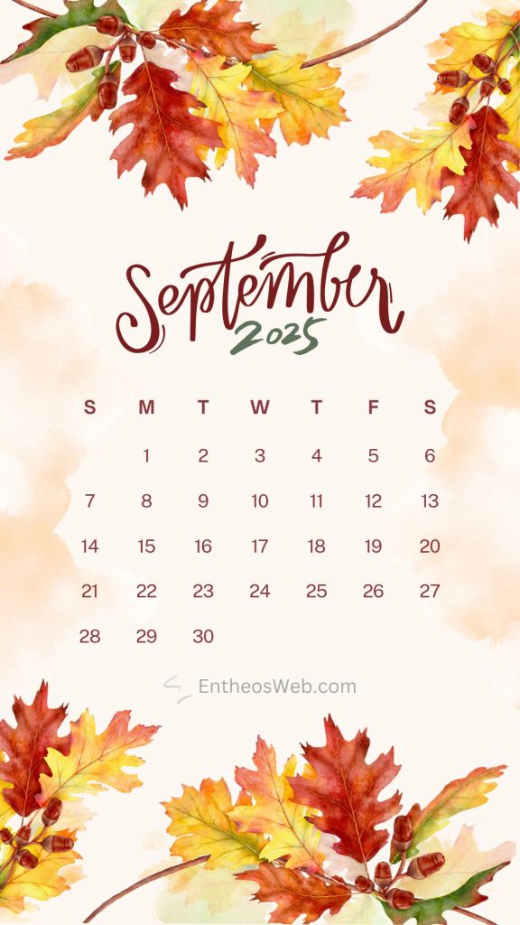 September 2025 Calendar Phone Wallpaper » EntheosWeb