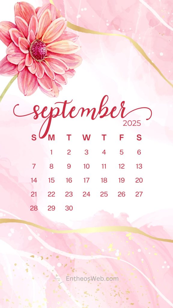 September 2025 Calendar Phone Wallpaper | EntheosWeb