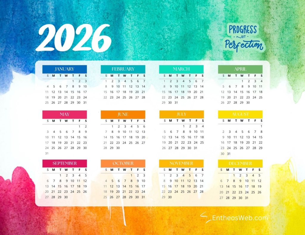 2026 Motivational Printable Calendar | EntheosWeb