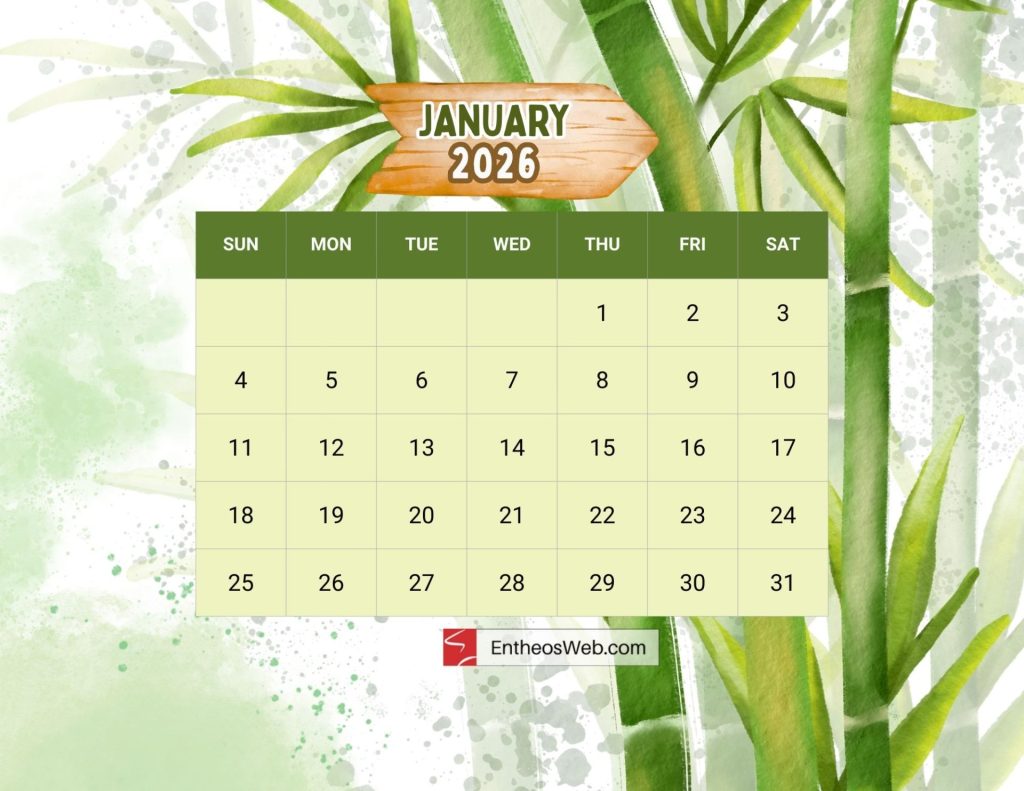 January 2026 Calendar Printables | EntheosWeb
