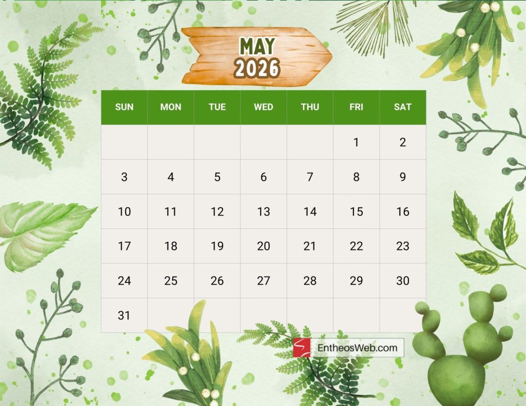 May Calendars & Wallpapers for 2026 | EntheosWeb