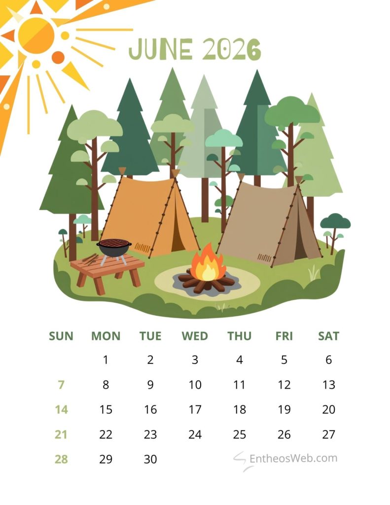 June 2026 Calendars with Holidays and Observances (US) | EntheosWeb