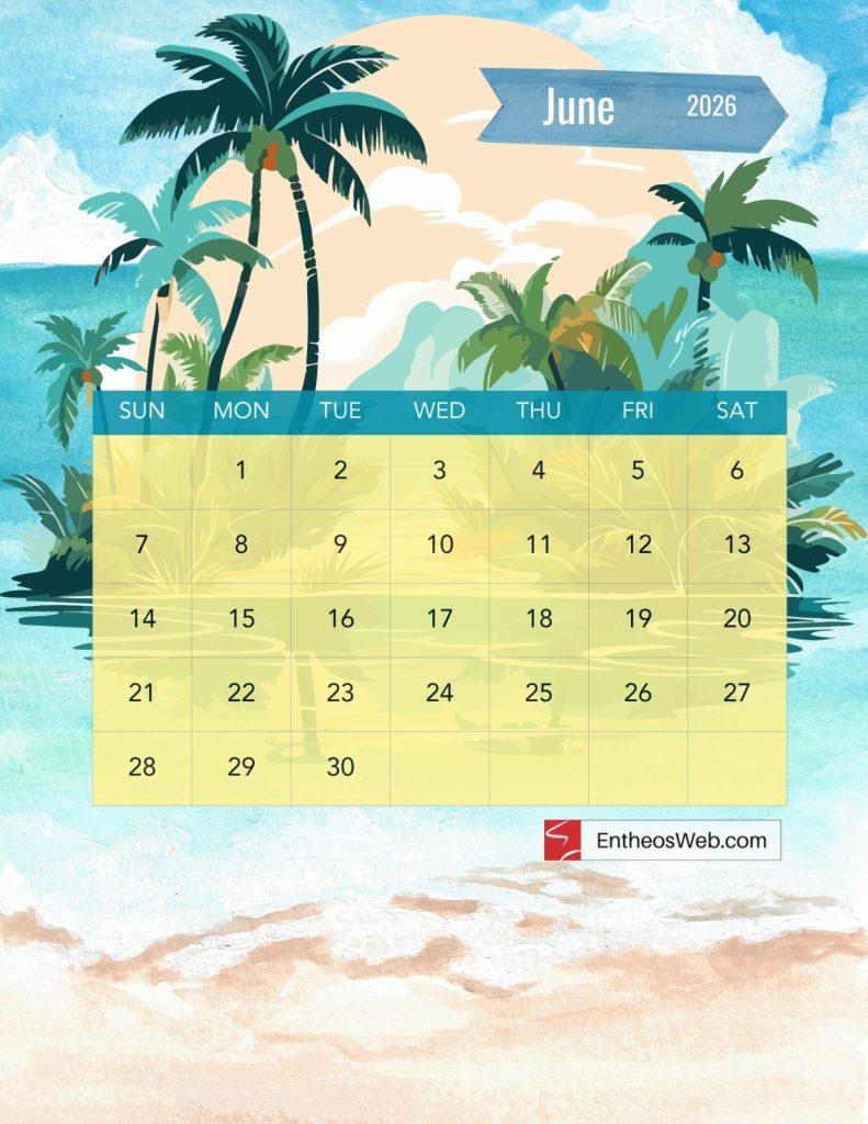June 2026 Calendar Printables | EntheosWeb