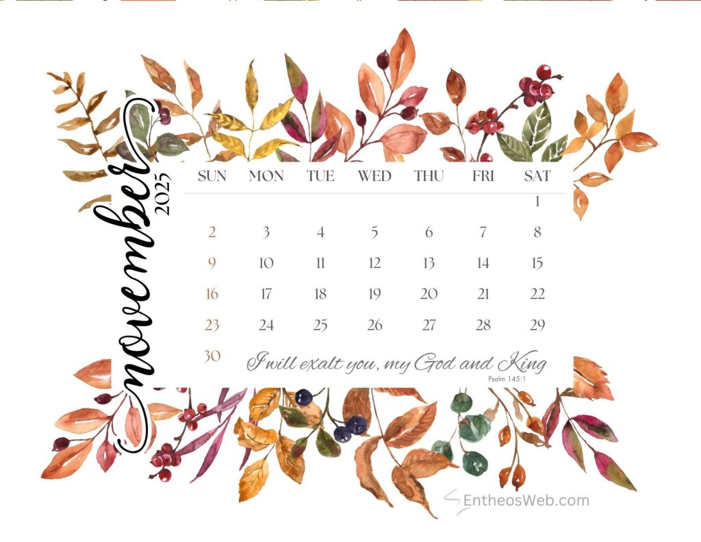 Thanksgiving Bible Verse November 2025 Calendars » EntheosWeb