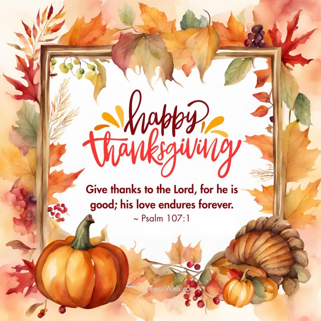 Christian Happy Thanksgiving Wishes with a Bible Verse | EntheosWeb