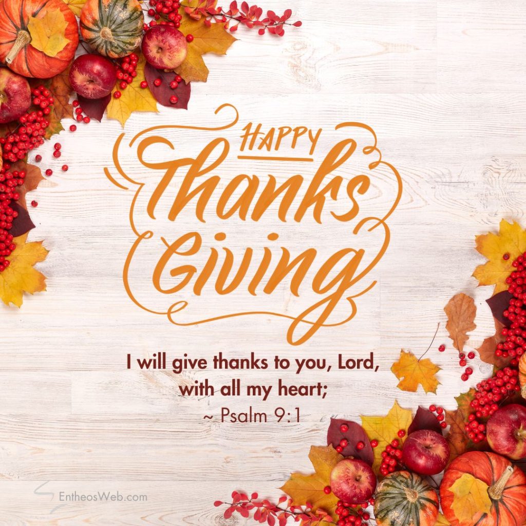 Christian Happy Thanksgiving Wishes with a Bible Verse | EntheosWeb