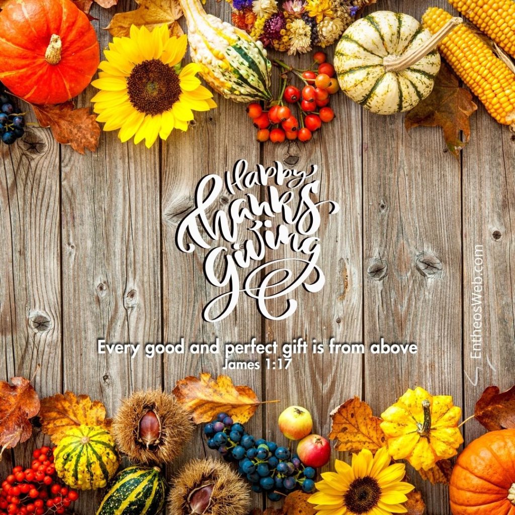 Christian Happy Thanksgiving Wishes with a Bible Verse | EntheosWeb