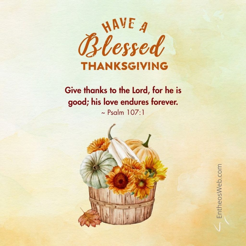 Christian Happy Thanksgiving Wishes with a Bible Verse | EntheosWeb