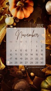 November 2025 Calendar Phone Wallpapers | EntheosWeb