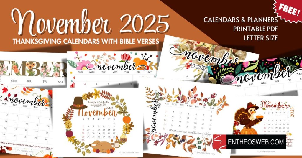 Thanksgiving Bible Verse November 2025 Calendars | EntheosWeb