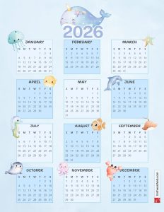 Cute 2026 Calendar Printables | EntheosWeb