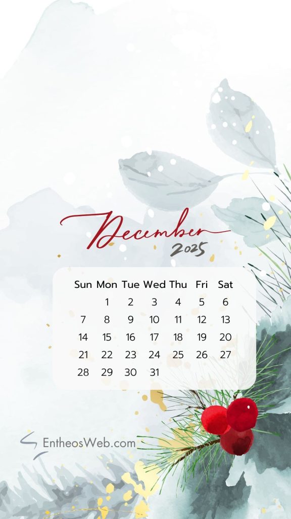 December 2025 Calendar Phone Wallpaper » EntheosWeb