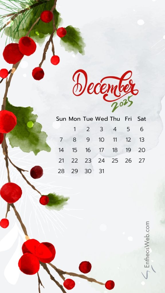 December 2025 Calendar Phone Wallpaper » EntheosWeb