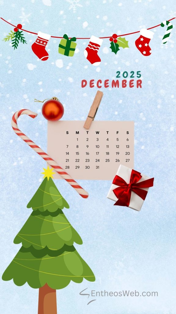 December 2025 Calendar Phone Wallpaper | EntheosWeb