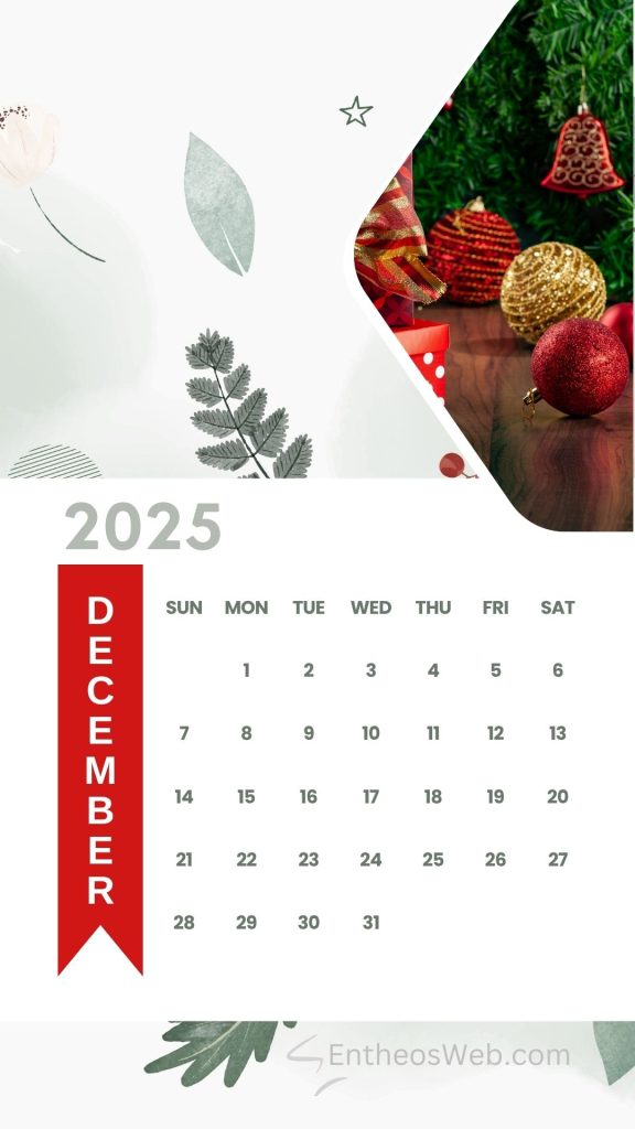 December 2025 Calendar Phone Wallpaper | EntheosWeb