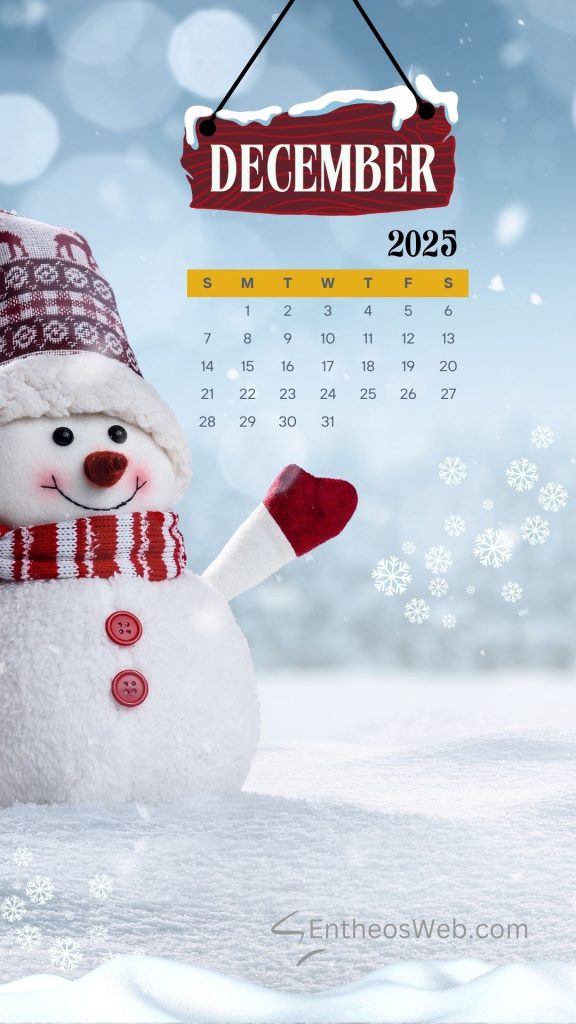 December 2025 Calendar Phone Wallpaper » EntheosWeb