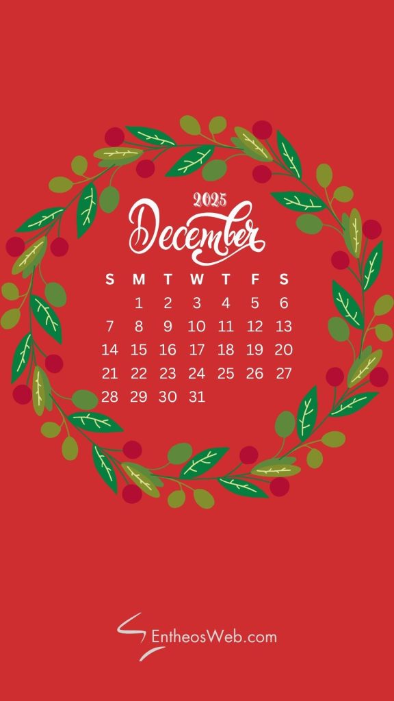 December 2025 Calendar Phone Wallpaper » EntheosWeb