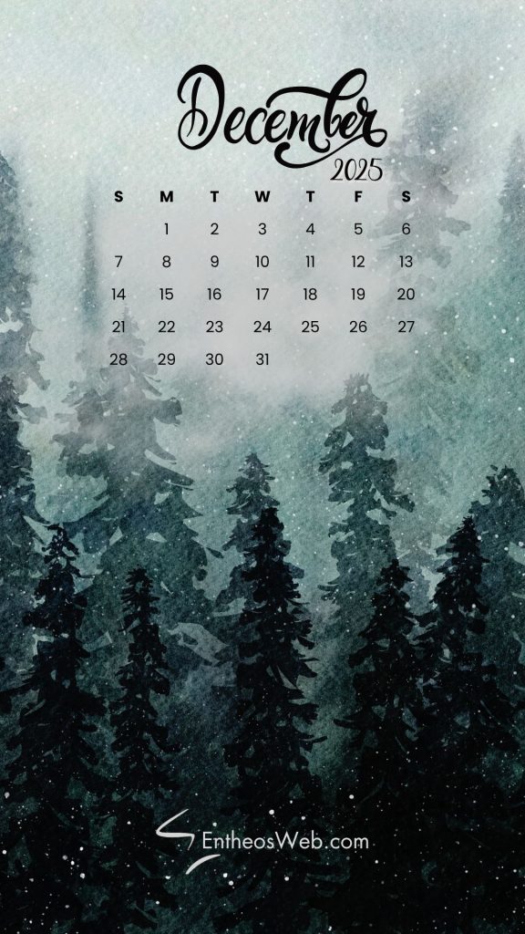 December 2025 Calendar Phone Wallpaper » EntheosWeb