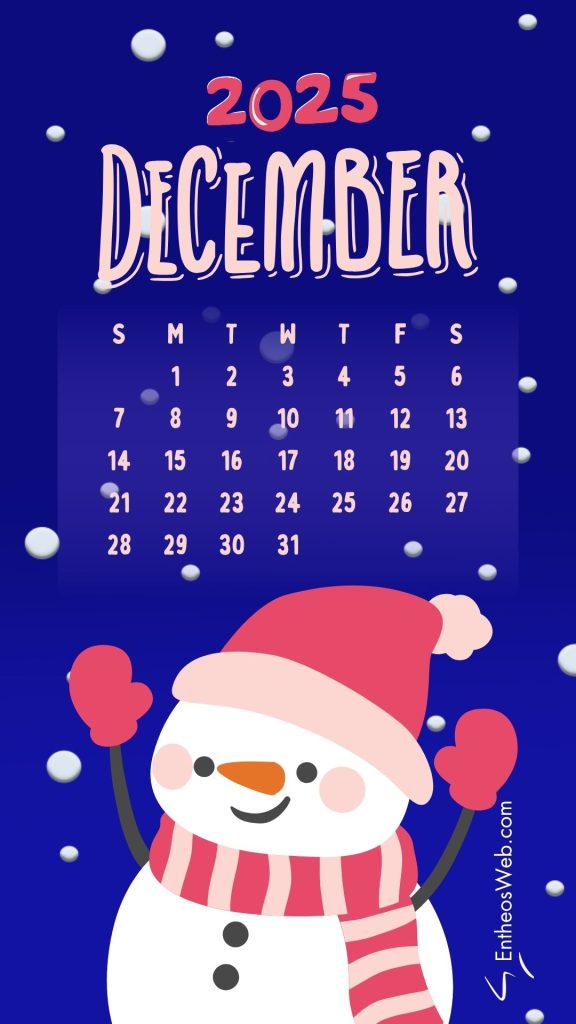 December 2025 Calendar Phone Wallpaper » EntheosWeb