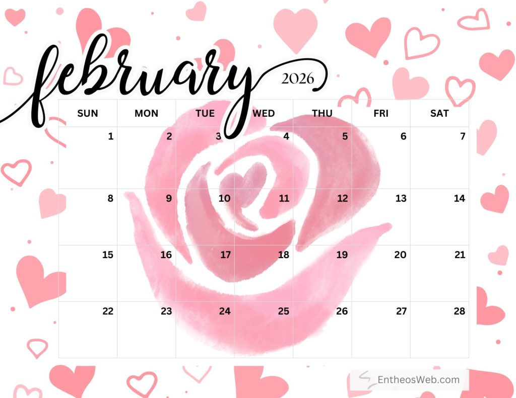 February 2026 Calendar Printables | EntheosWeb