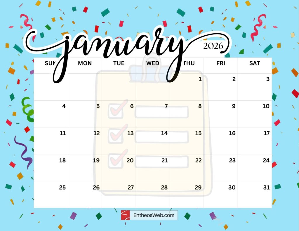 January 2026 Calendar Printables | EntheosWeb