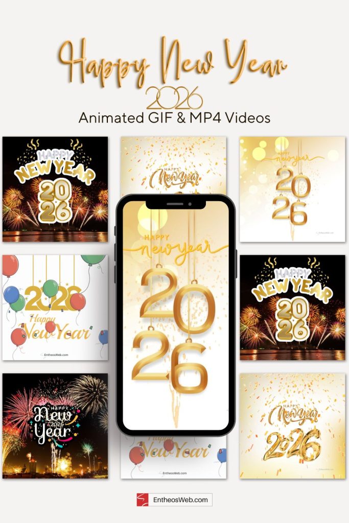 Happy New Year 2026 Animated GIF & MP4 Video | EntheosWeb
