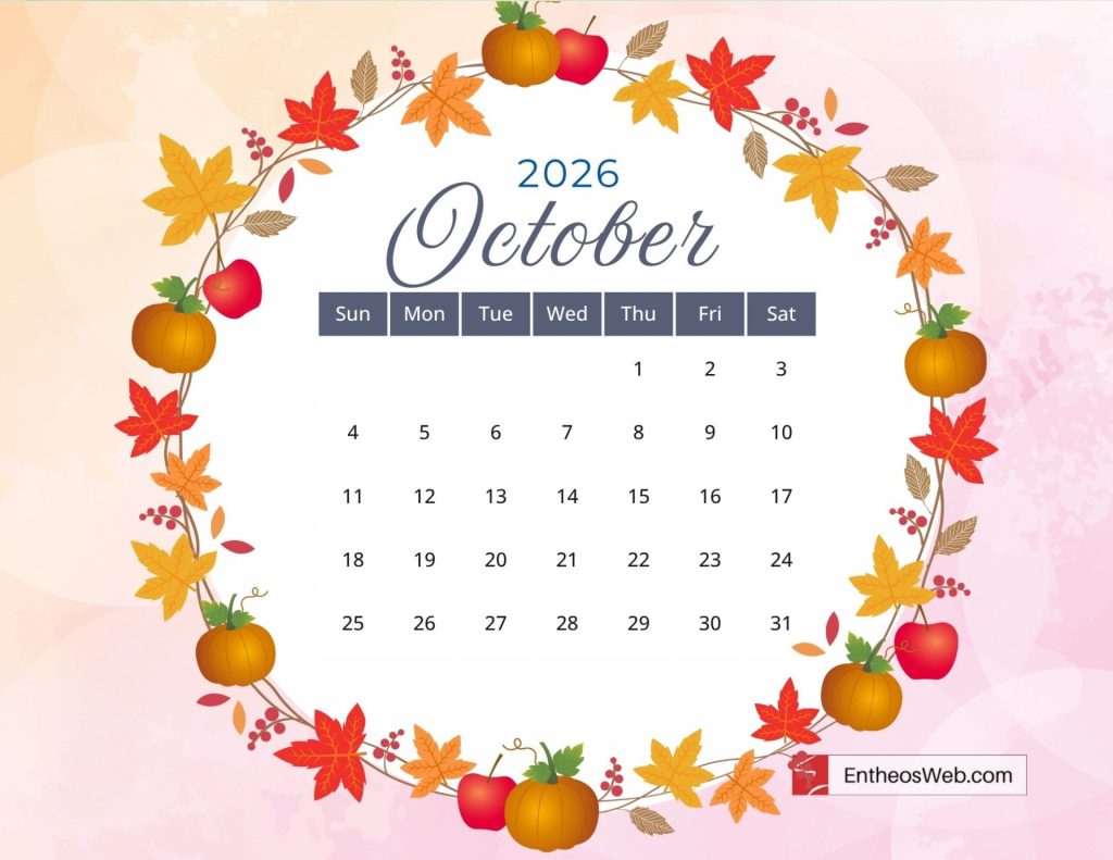 October 2026 Calendar Printables | EntheosWeb